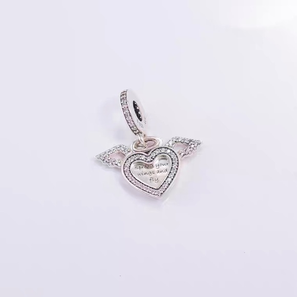 Pandora | Jewelry | Pandora Heart Angel Wings Dangle Charm | Poshmark